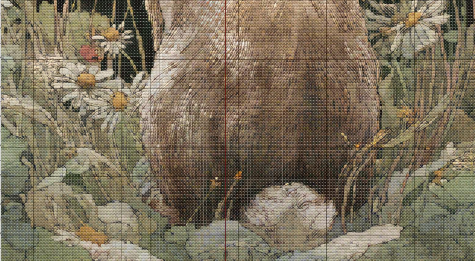 Brown Hare Sat in Daisies Moon Gazing Cross Stitch Pattern. Instant PDF ...