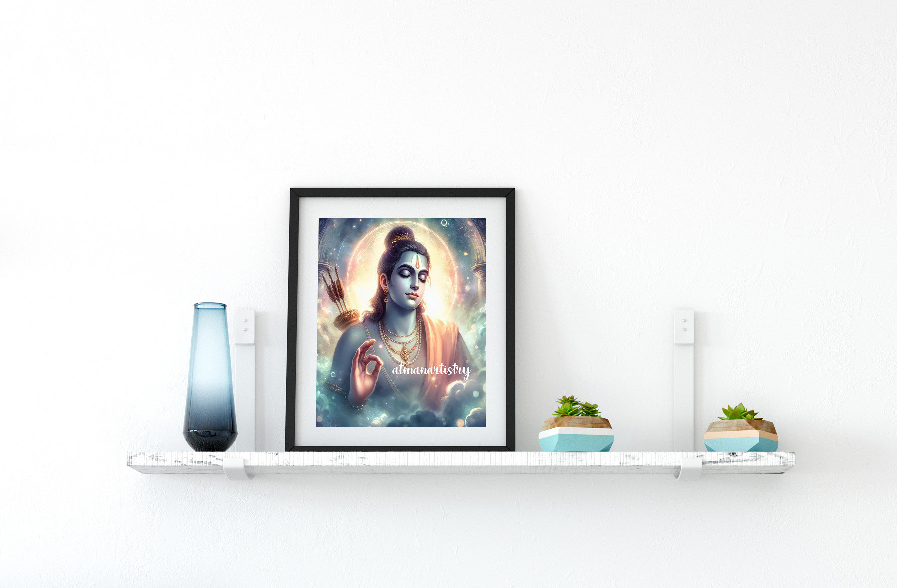 Lord Rama's Blessing, Digital Art, Digital Print, Illustration, Sanatan ...