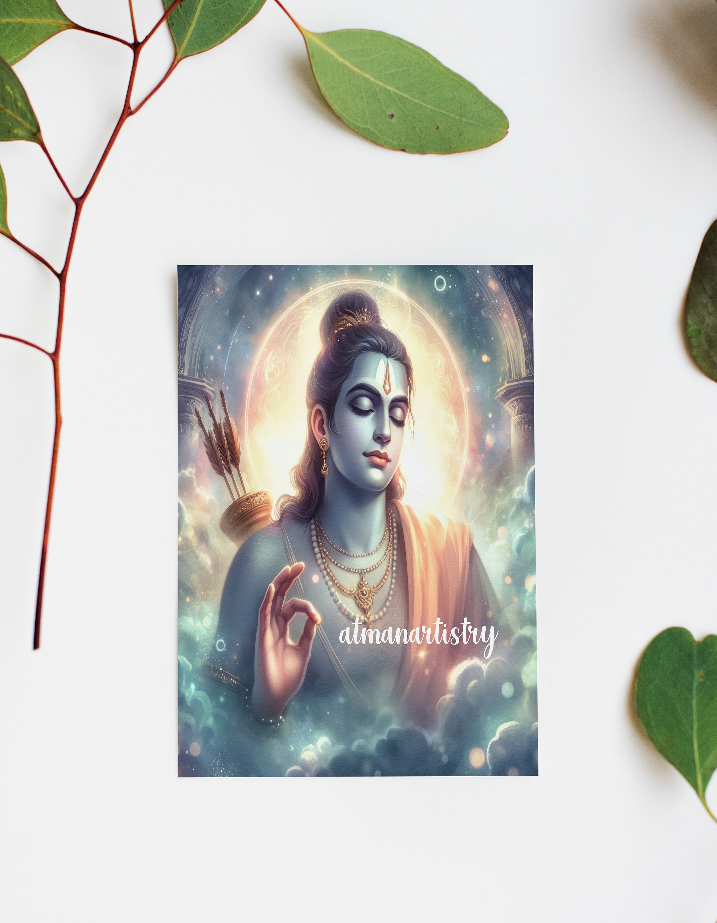 Lord Rama's Blessing, Digital Art, Digital Print, Illustration, Sanatan ...