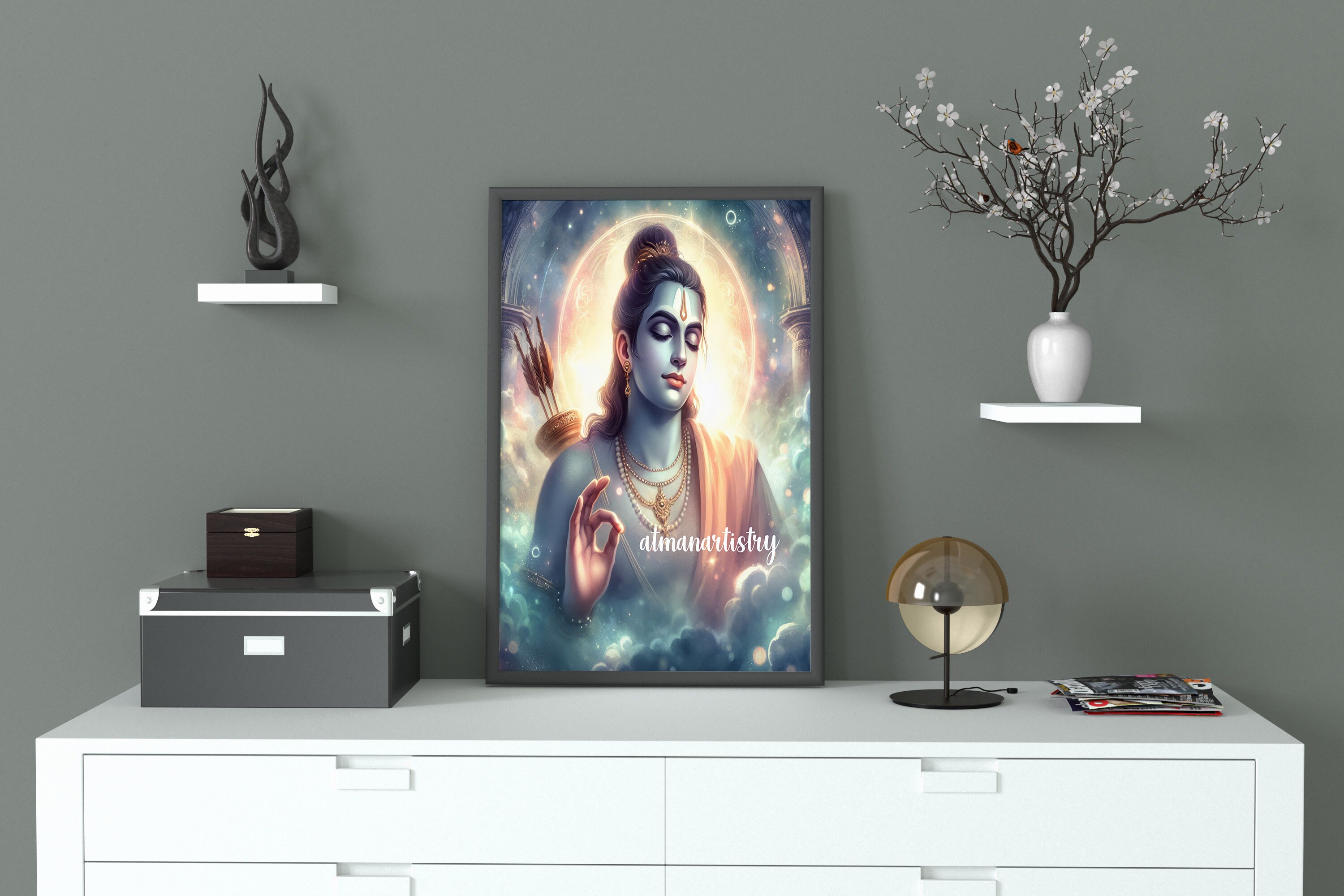 Lord Rama's Blessing, Digital Art, Digital Print, Illustration, Sanatan ...