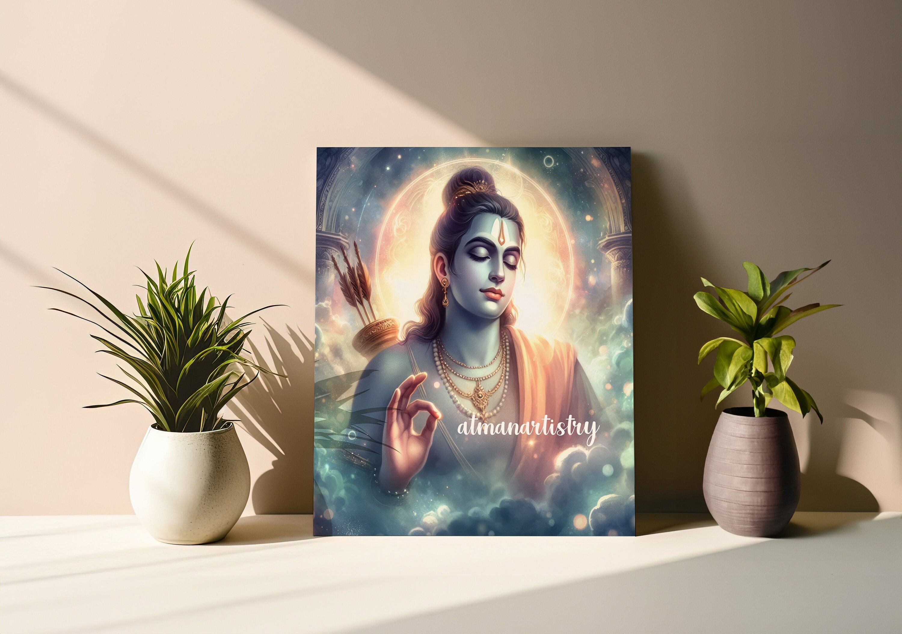 Lord Rama's Blessing, Digital Art, Digital Print, Illustration, Sanatan ...