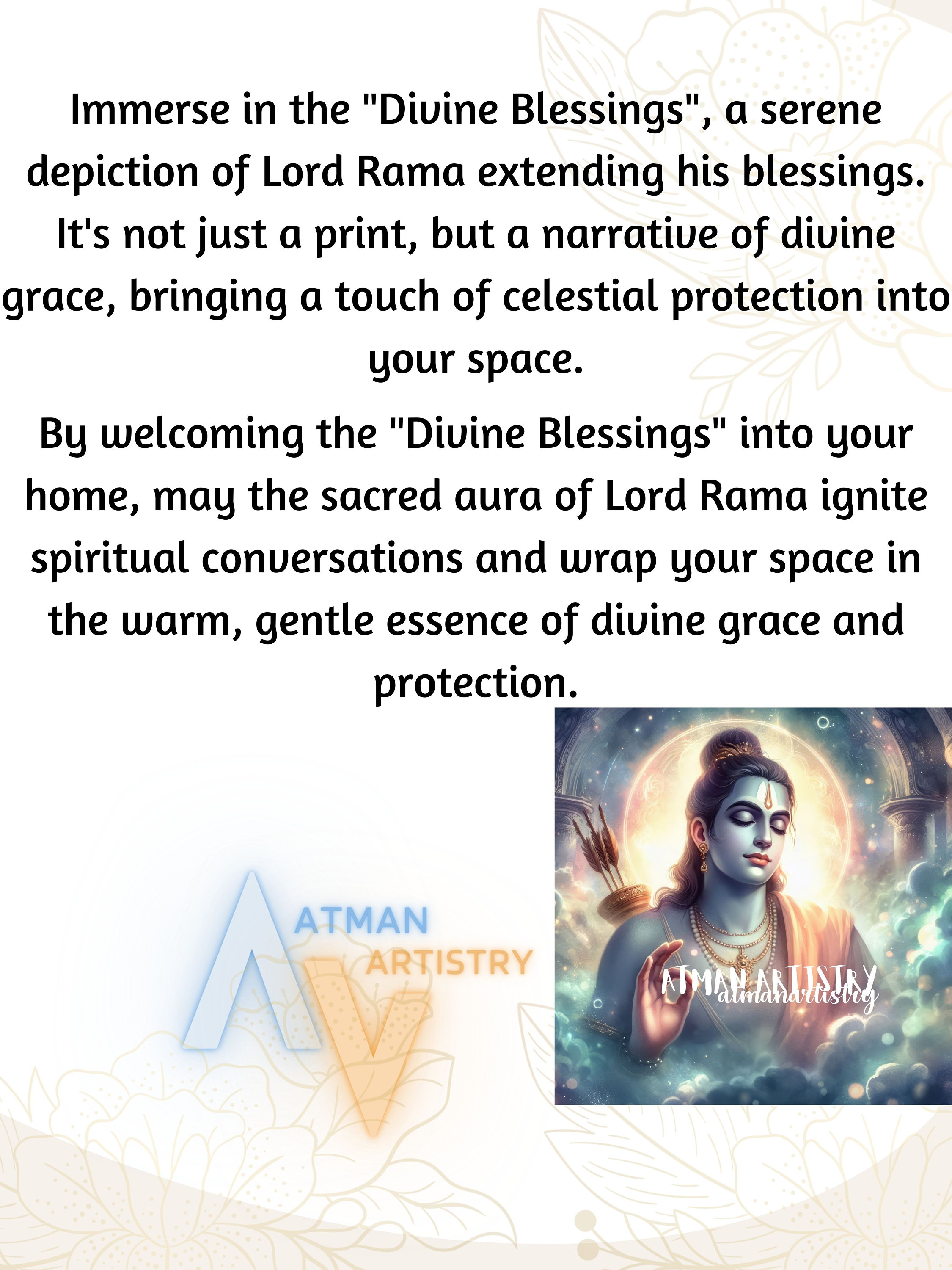 Lord Rama's Blessing, Digital Art, Digital Print, Illustration, Sanatan ...