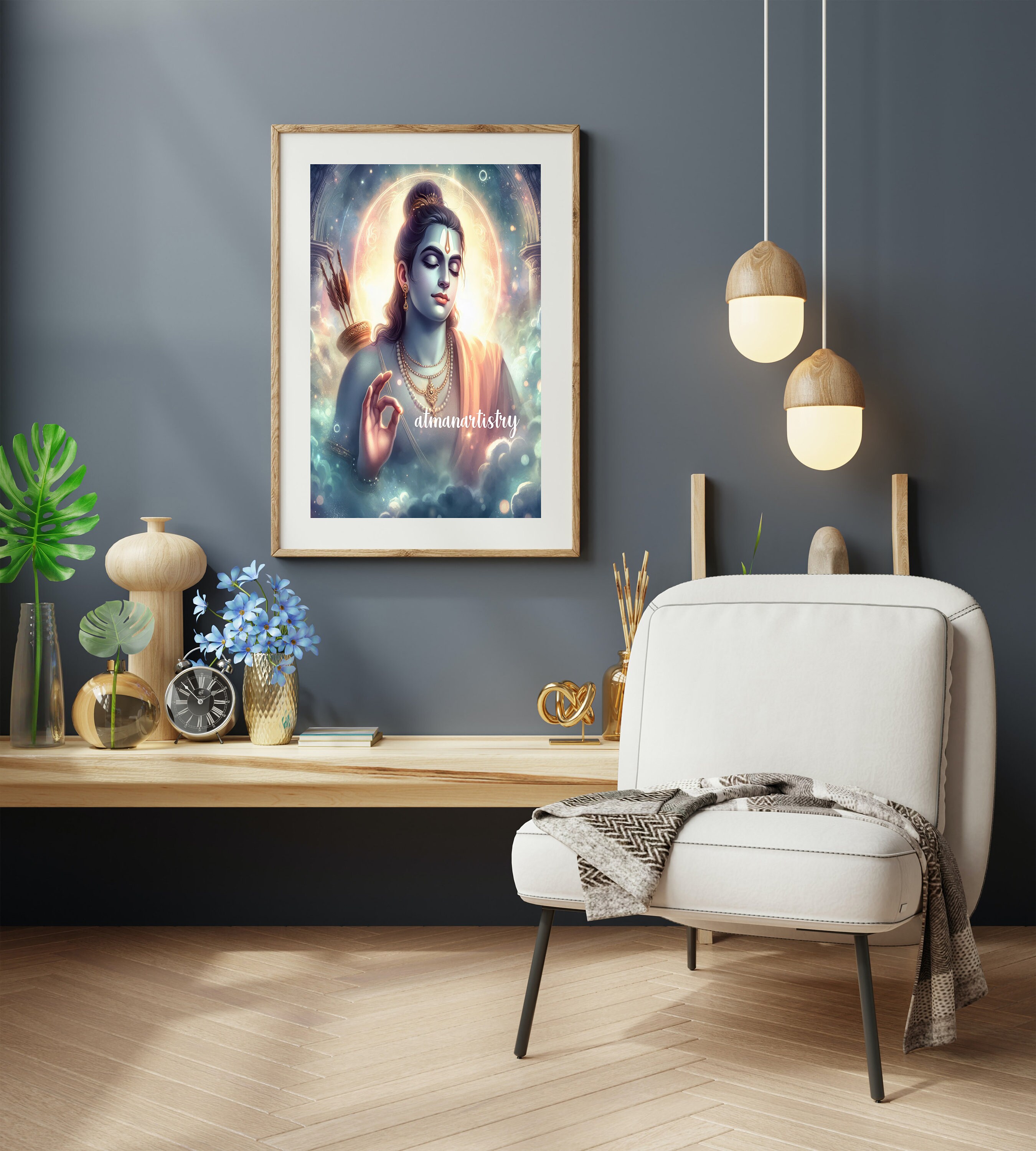 Lord Rama's Blessing, Digital Art, Digital Print, Illustration, Sanatan ...