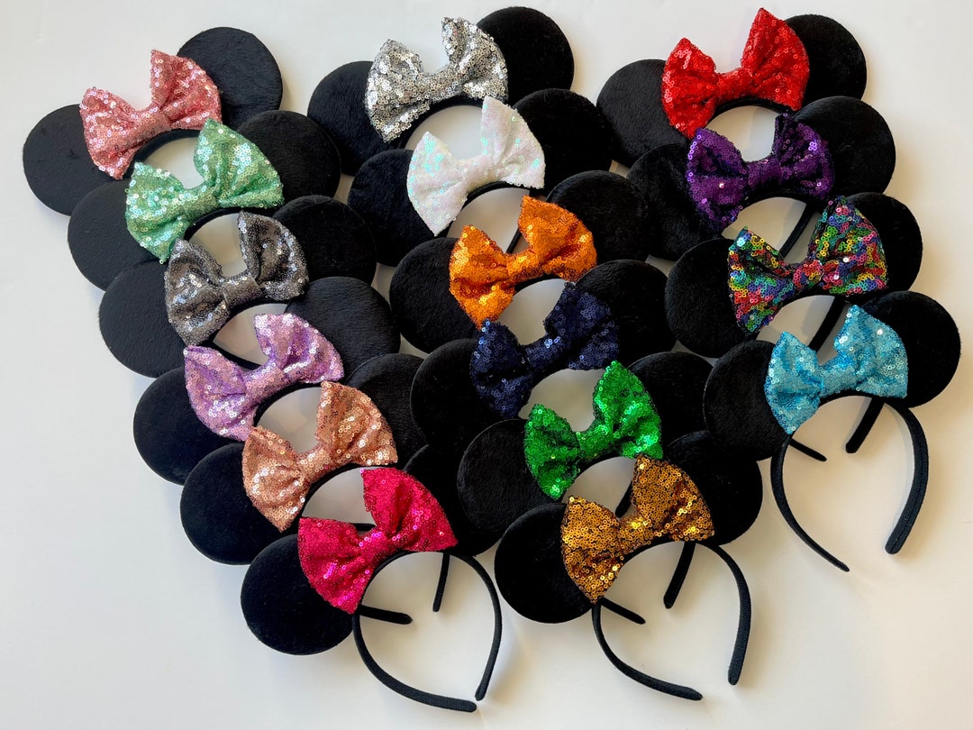 Disney Theme Minnie Mouse Ears Headbands Bow Can Be Personalised Choice ...
