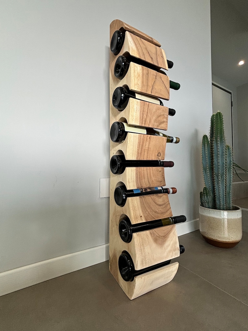 Decorative Wine Bottle Holder Countertop Wine Rack Free Standing Rustic ...