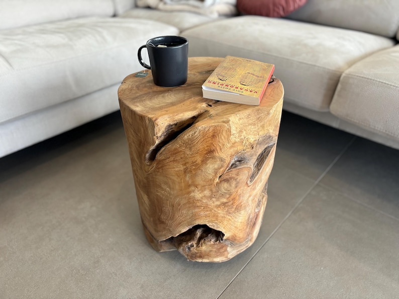 Rustic Log Bedside Table, Exotic Solid Wood Nightstand - Etsy
