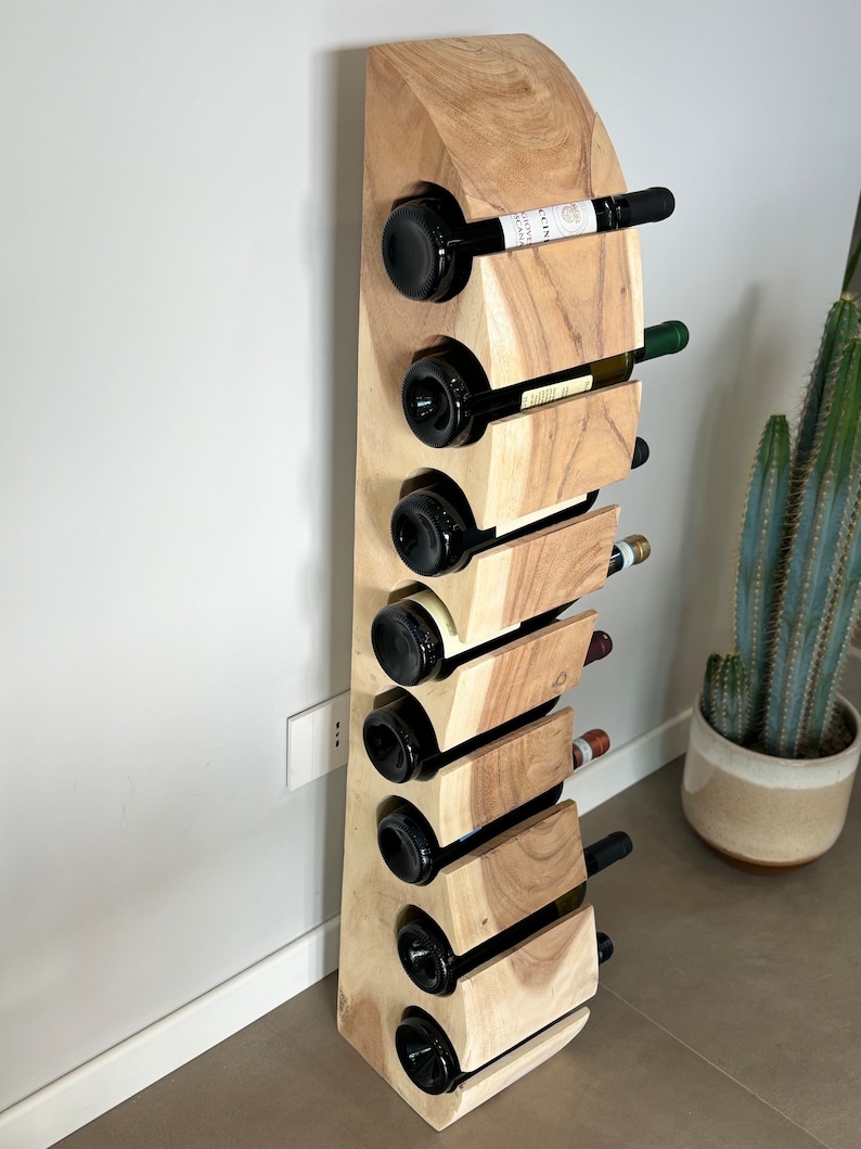 Decorative Wine Bottle Holder Countertop Wine Rack Free Standing Rustic ...