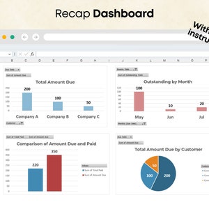 Invoice Tracker Excel Template, Payment Management Spreadsheet, Debt Management Tracker, Digital ...