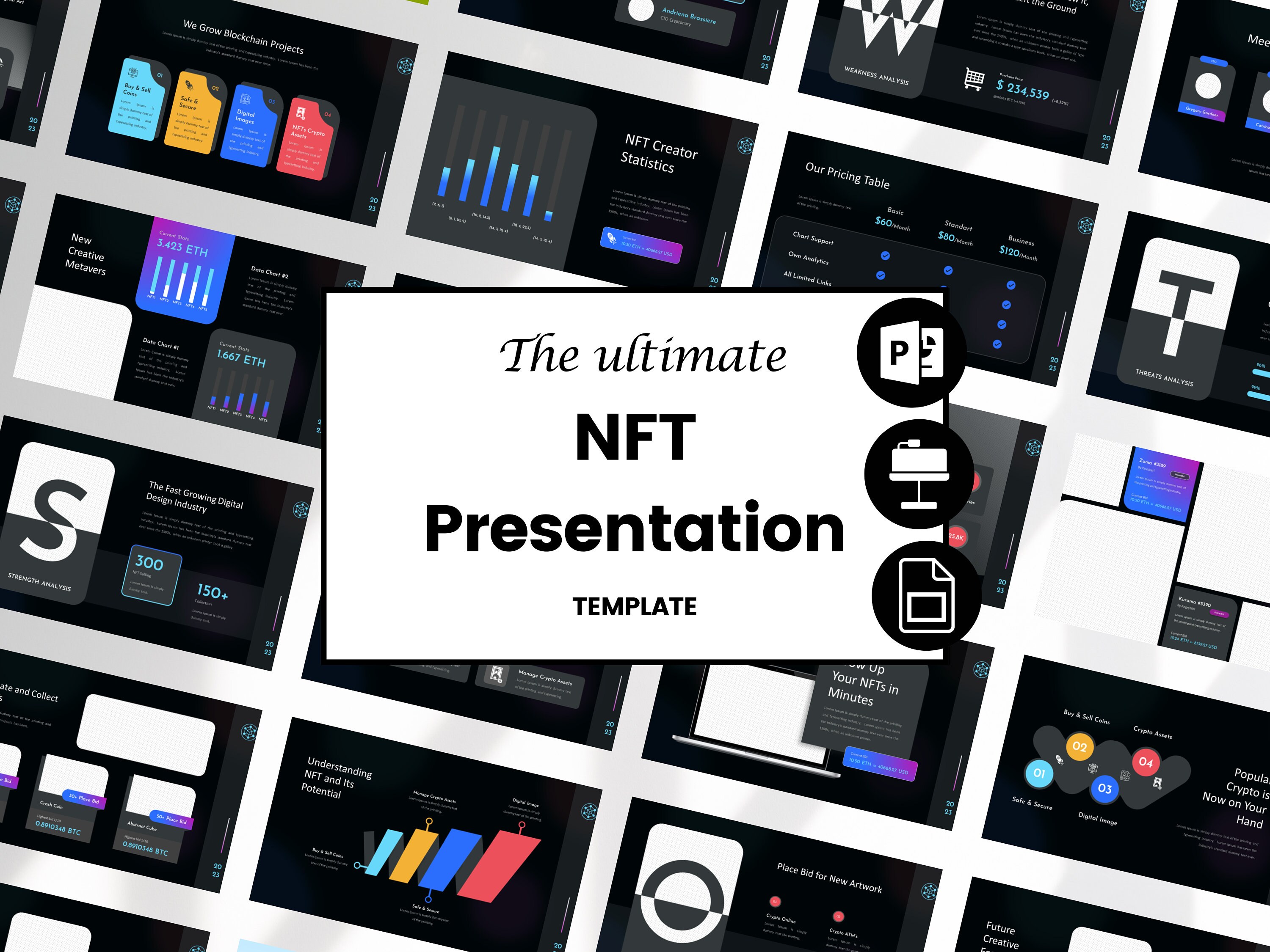 NFT Platform Powerpoint Template, Crypto Marketplace Presentation, Non ...