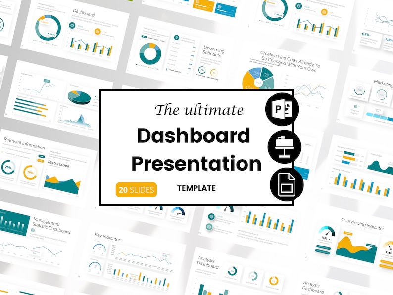 Dashboard PPT, Powerpoint Dashboard Template for Data Analytics - Etsy