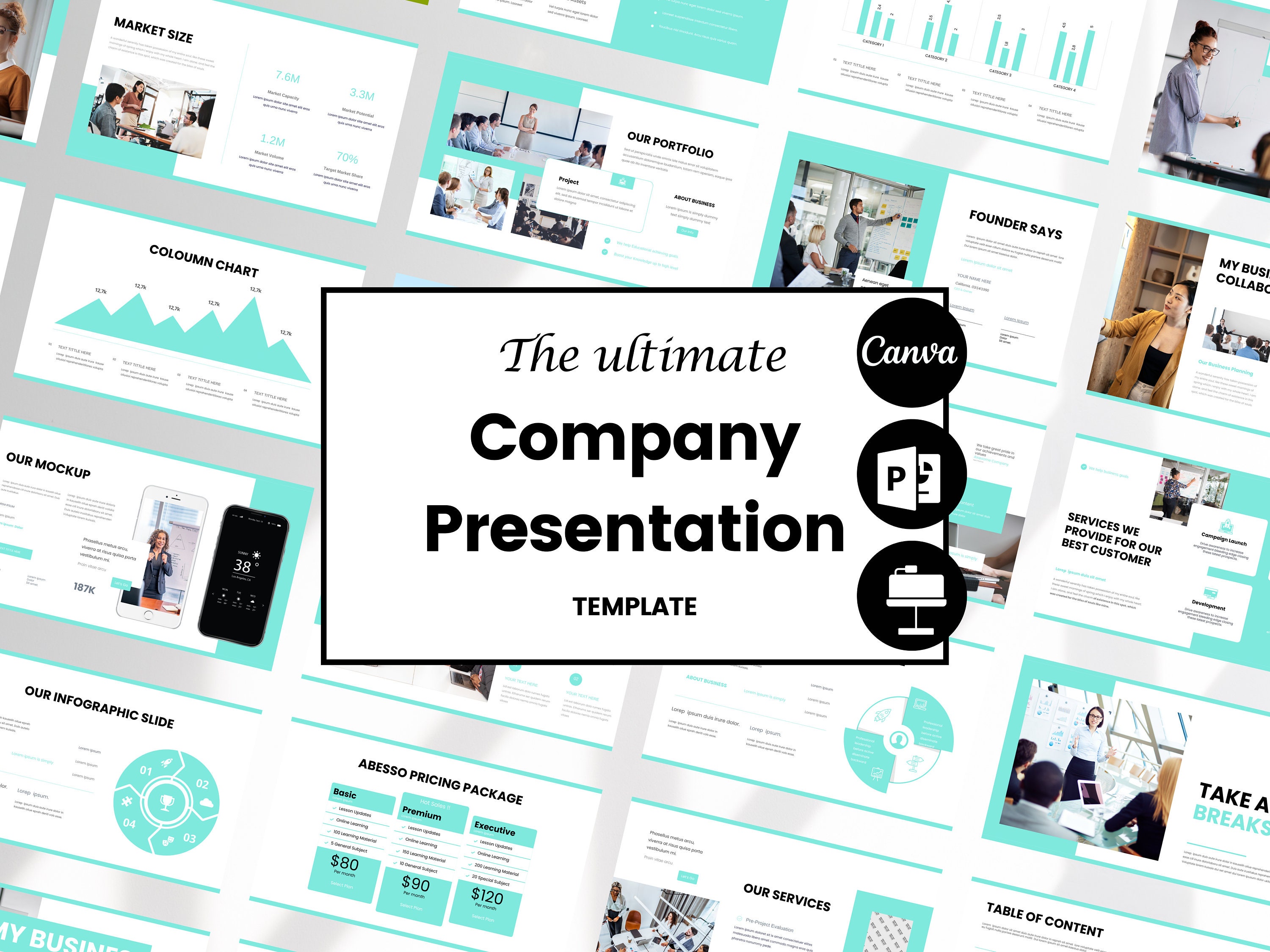 Canva Company Presentation Canva Template Modern Business - Etsy