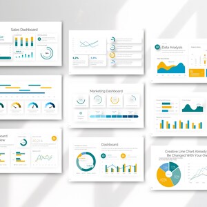 Dashboard PPT, Powerpoint Dashboard Template for Data Analytics - Etsy