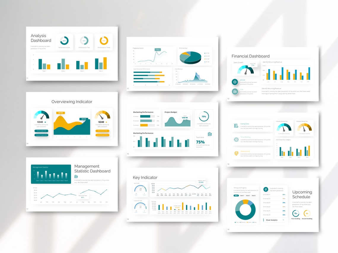 Dashboard PPT, Powerpoint Dashboard Template for Data Analytics - Etsy