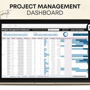 Project Management Dashboard Excel Template, Project Manager Tool, Project Tracker Excel ...