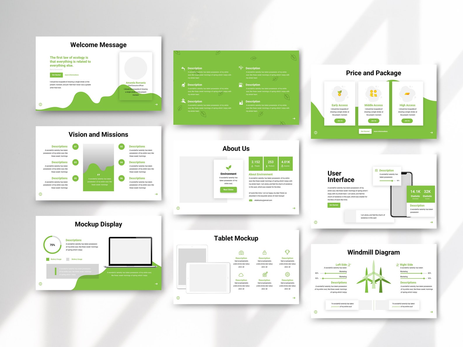 Powerpoint Template Environment Presentation, Professional PPT Business ...