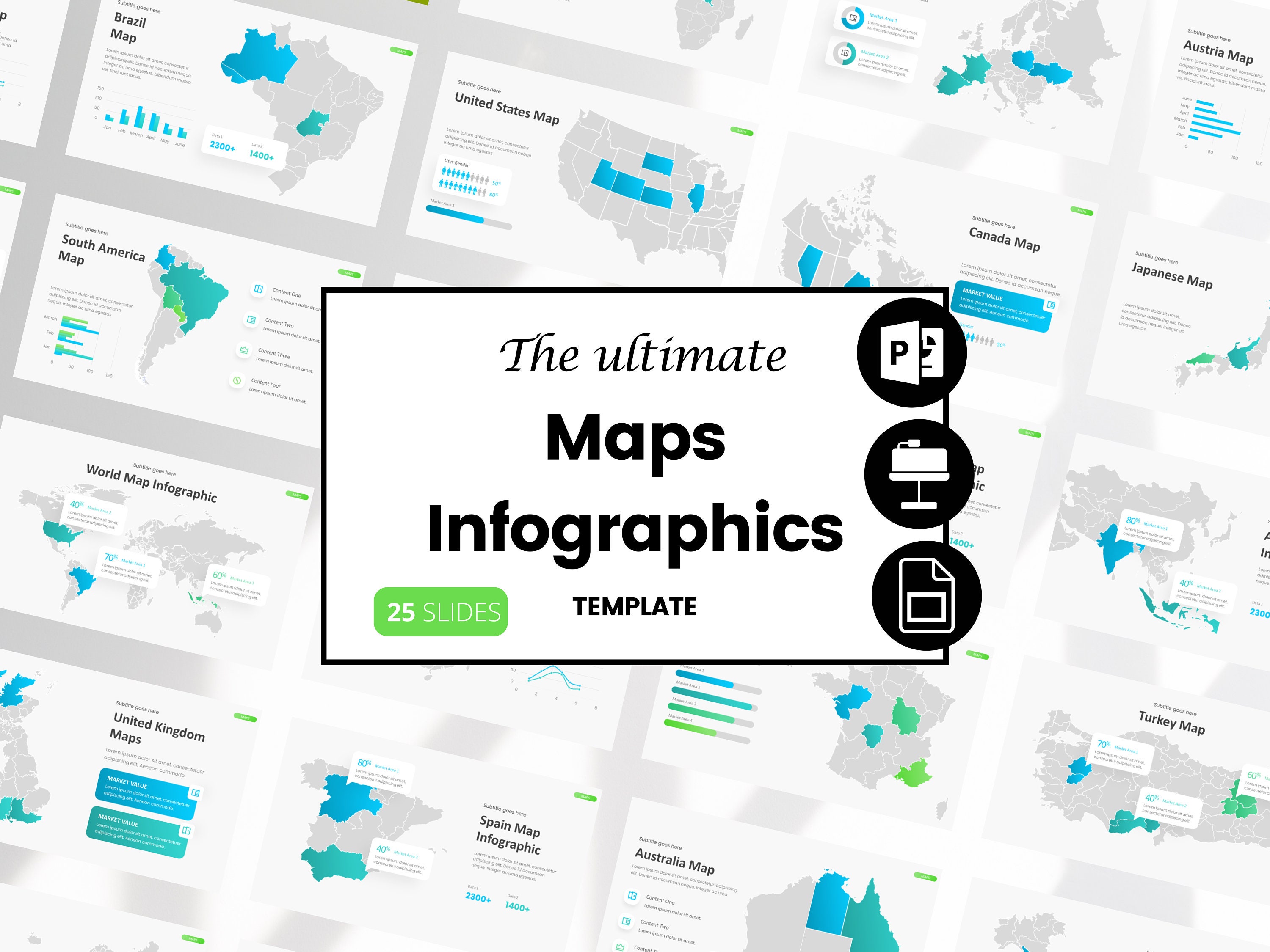 Maps Infographic Presentation Powerpoint Template With High Detail ...