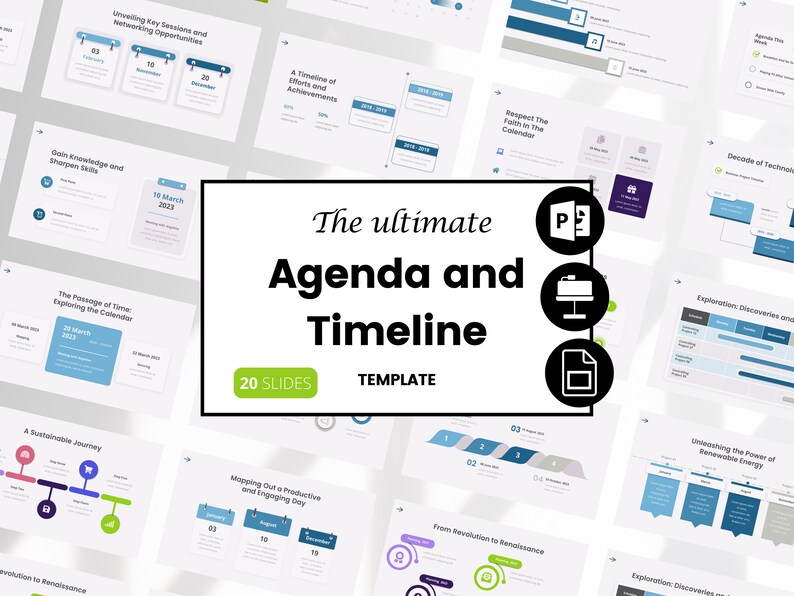 Agenda and Timeline Powerpoint Template, Project Manager Presentation ...