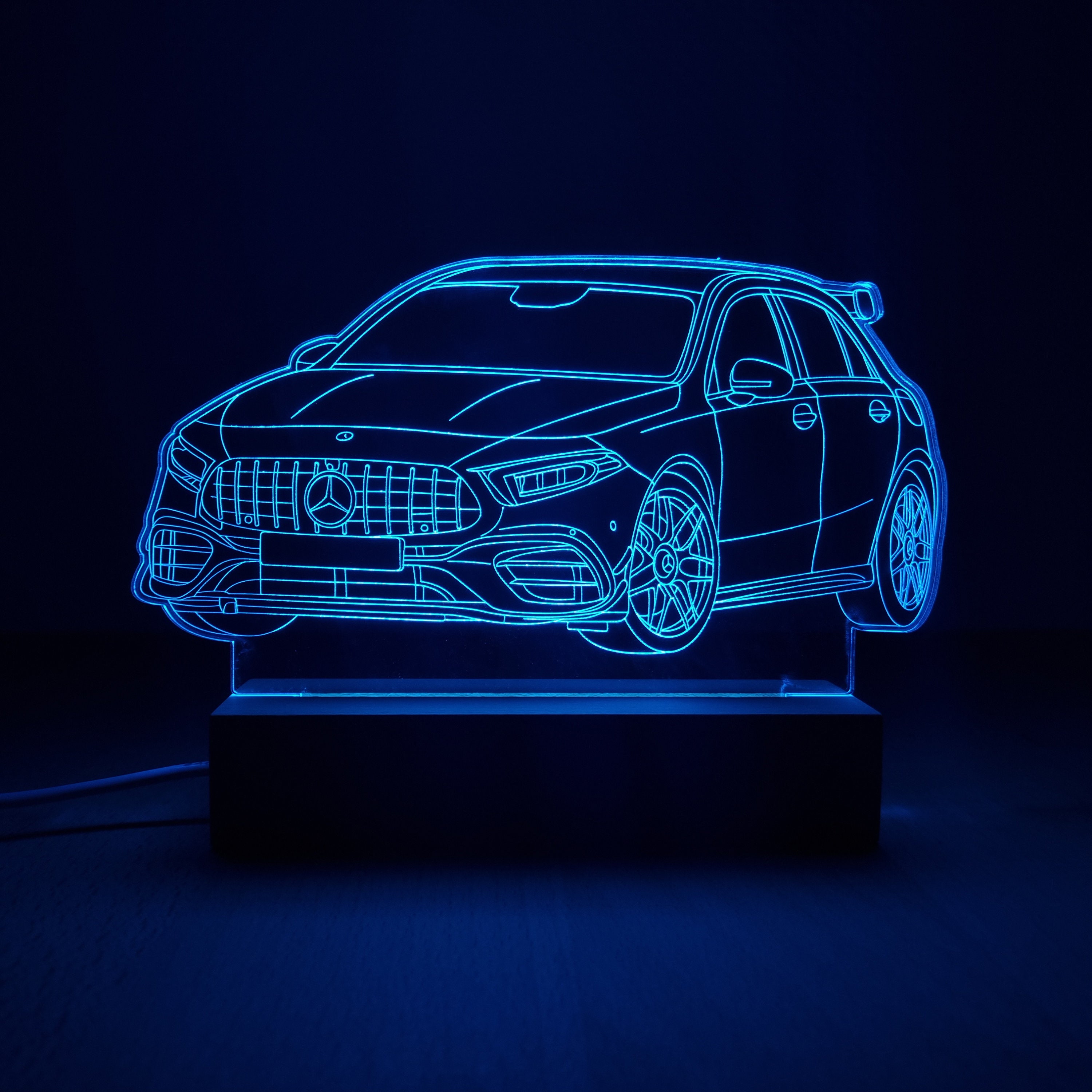 Mercedes A 45 AMG Led-Lampe I Geschenk für Autoliebhaber I LED-Lampe I ...