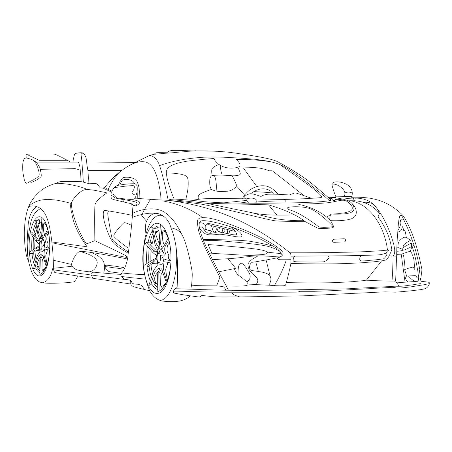 McLaren Senna vector line drawing illustration, Digital Vector, line ...