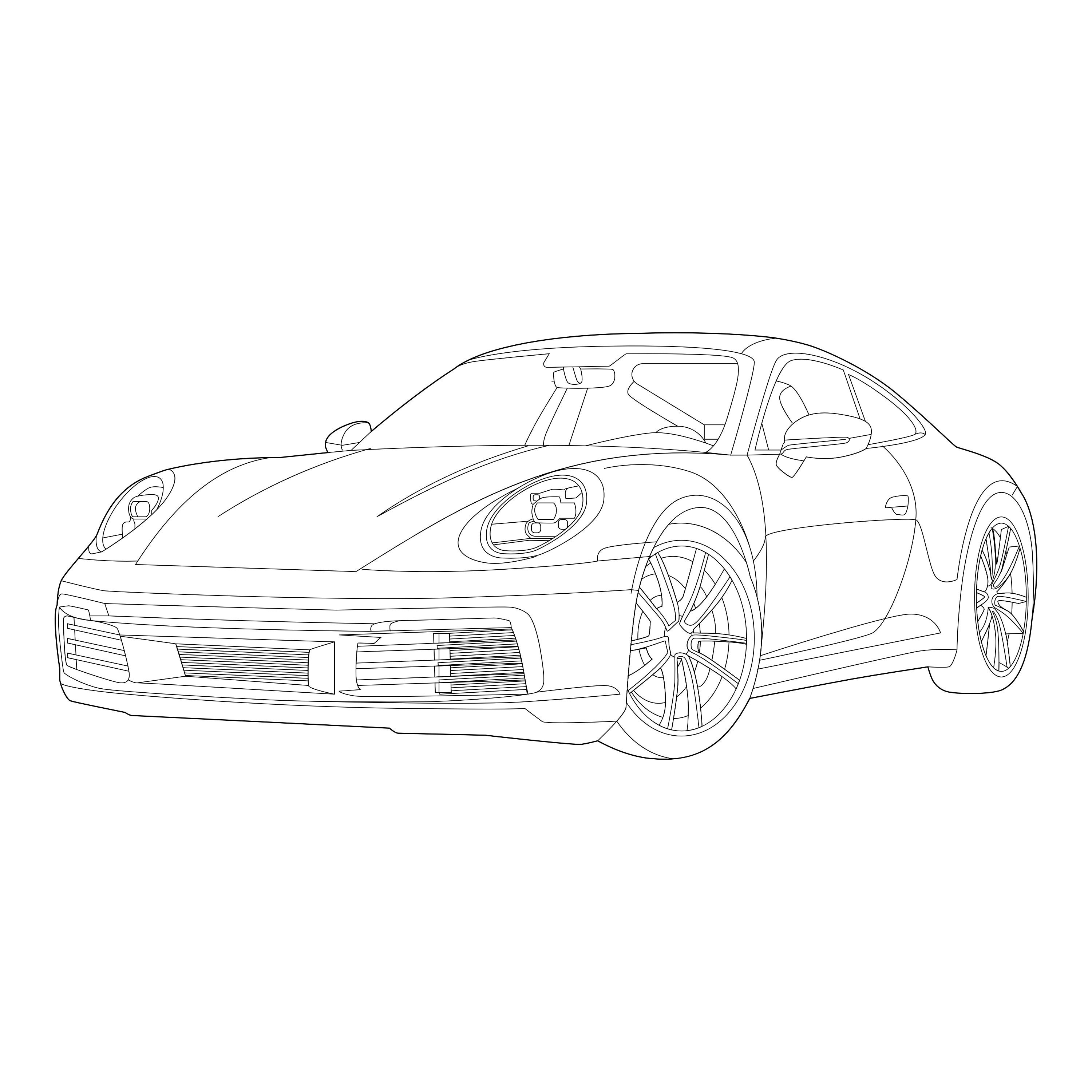 Porsche Line Art