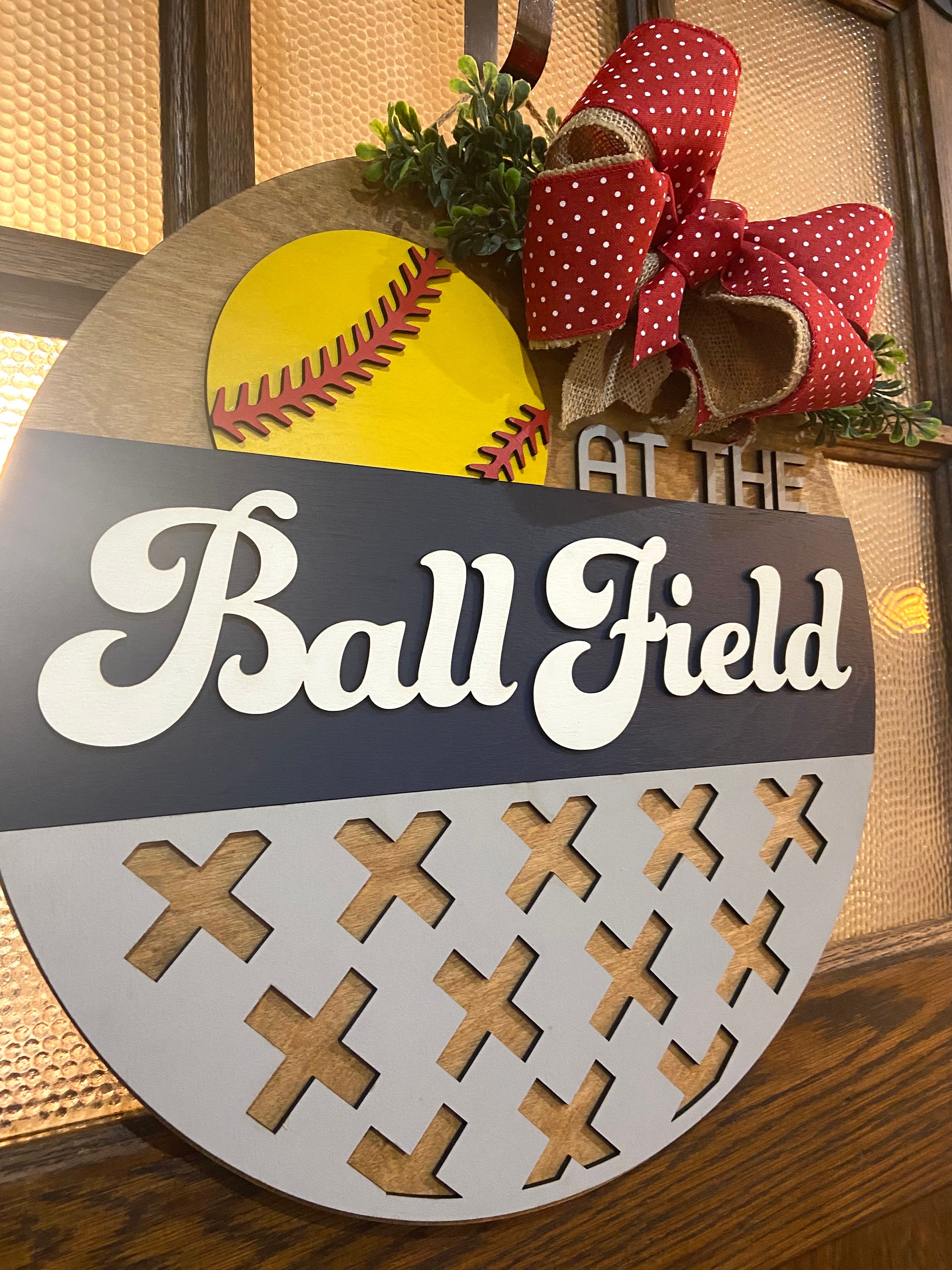 Softball 3D Wood Door Hanger Sign - Etsy