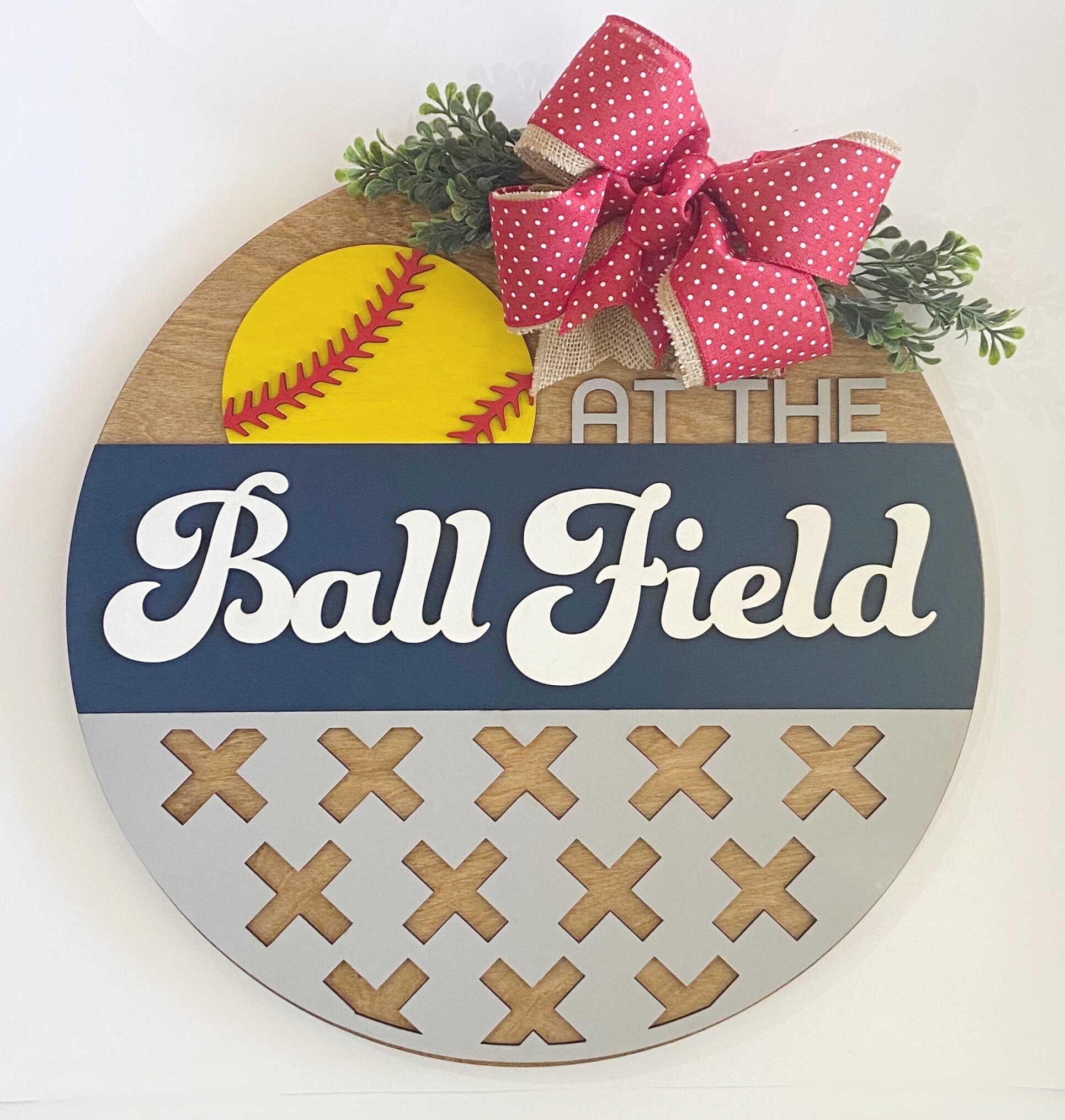 Softball 3D Wood Door Hanger Sign - Etsy