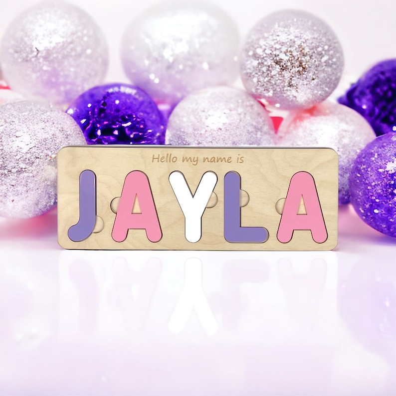 Name Puzzle CUSTOM Wood and Acrylic Baby Kid Gift Girl - Etsy
