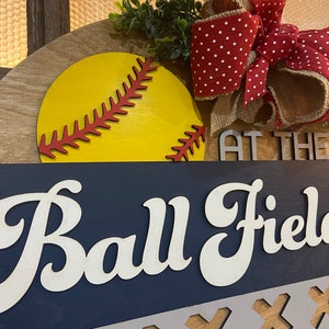 Softball 3D Wood Door Hanger Sign - Etsy