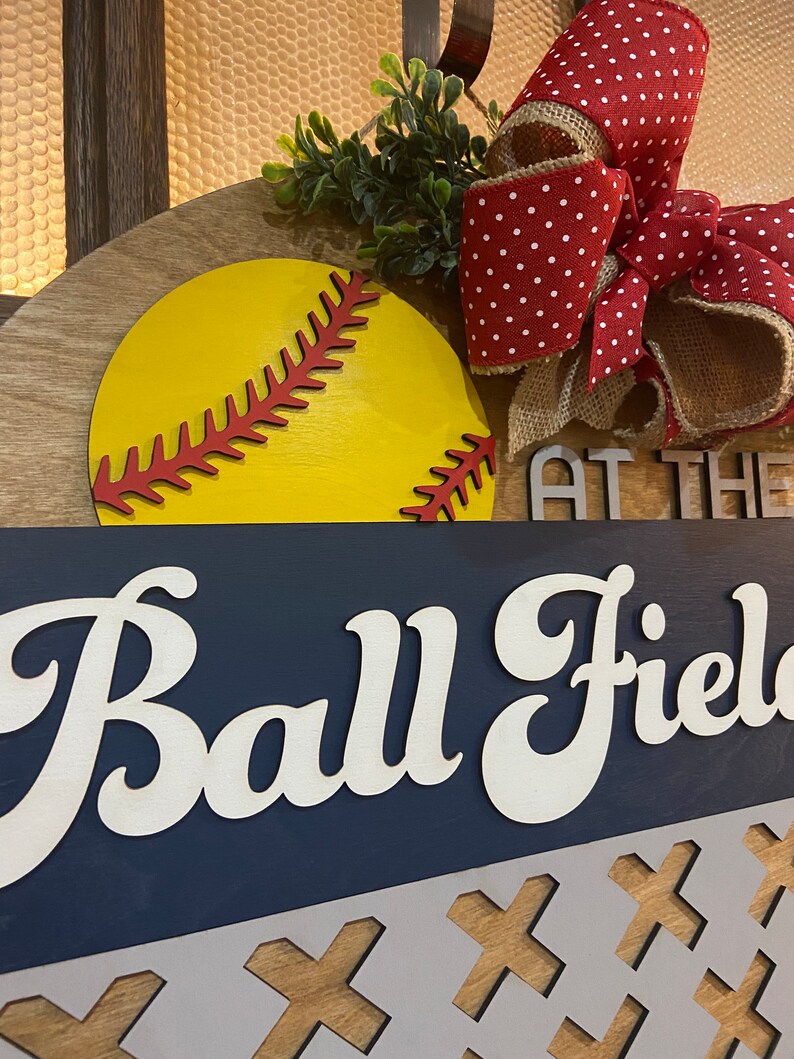 Softball 3D Wood Door Hanger Sign - Etsy