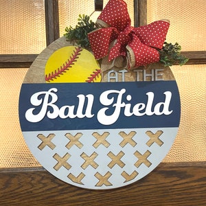 Softball 3D Wood Door Hanger Sign - Etsy