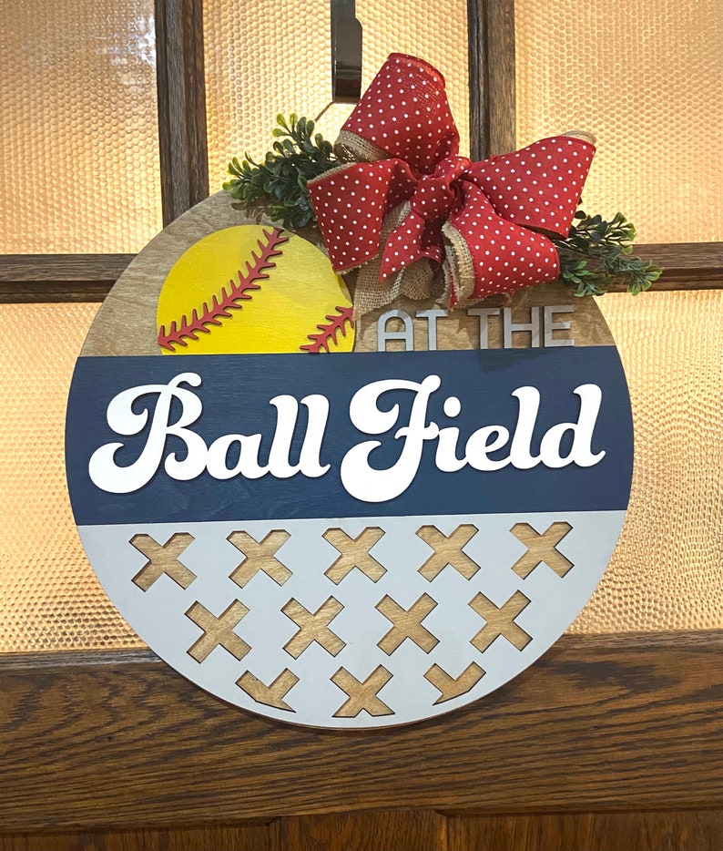 Softball 3D Wood Door Hanger Sign - Etsy