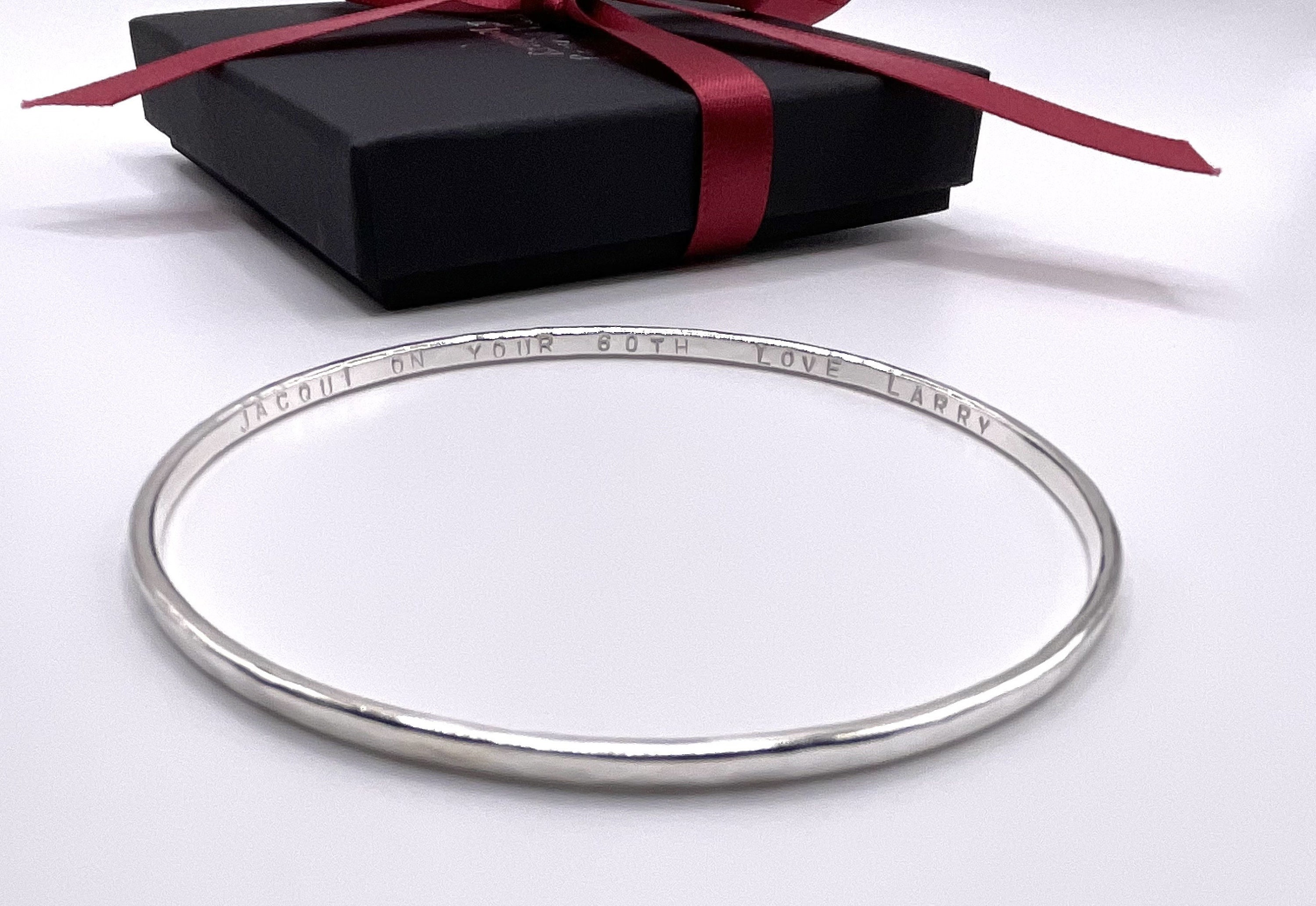 Personalised Silver Bangle , Sterling Silver Bangle, Silver Bracelet ...