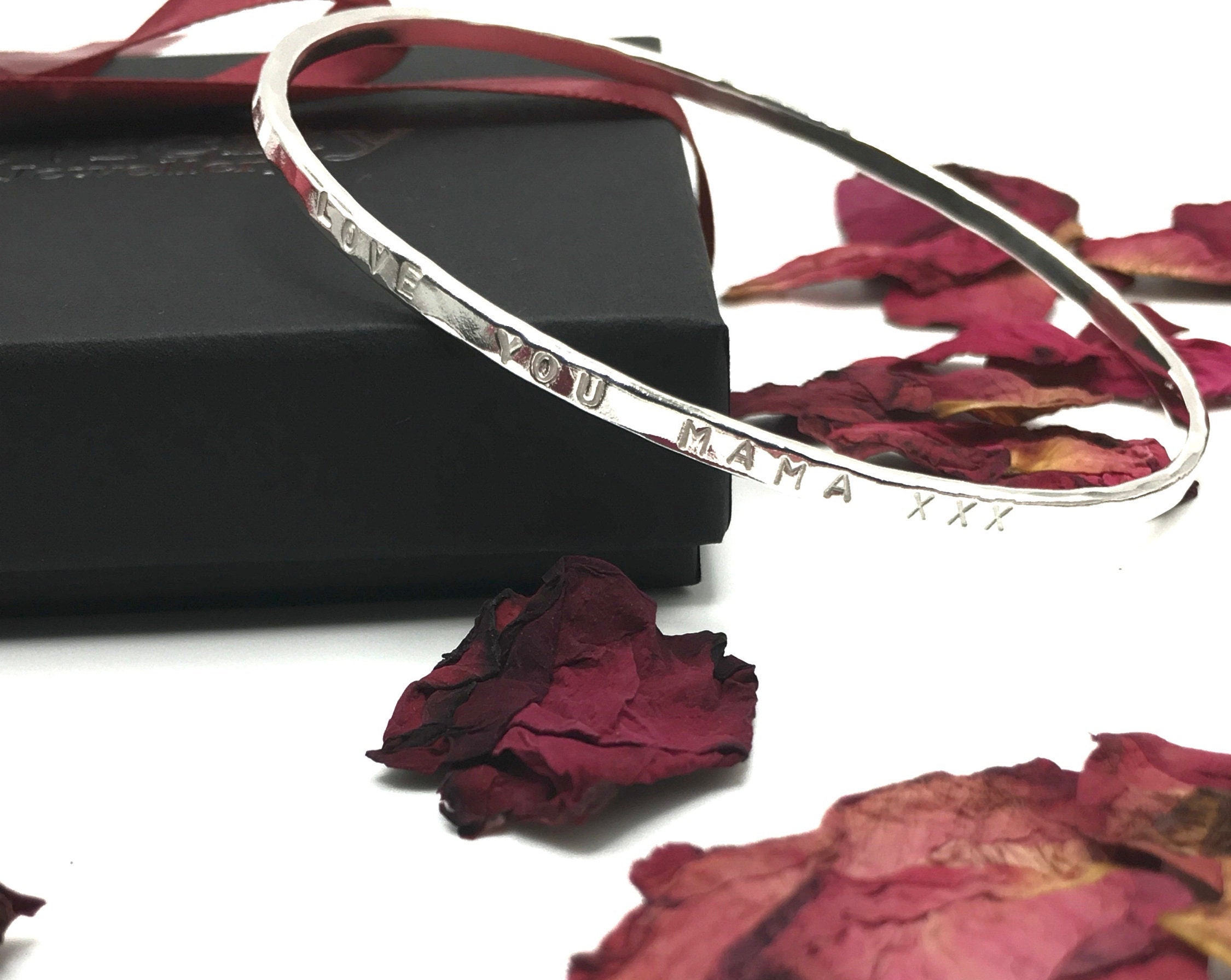 Personalised Silver Bangle , Sterling Silver Bangle, Silver Bracelet ...