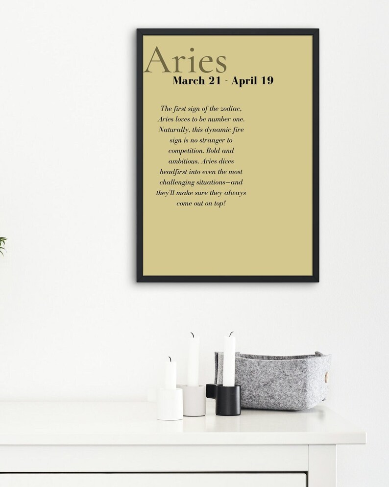Aries-zodiac Sign Poster - Etsy