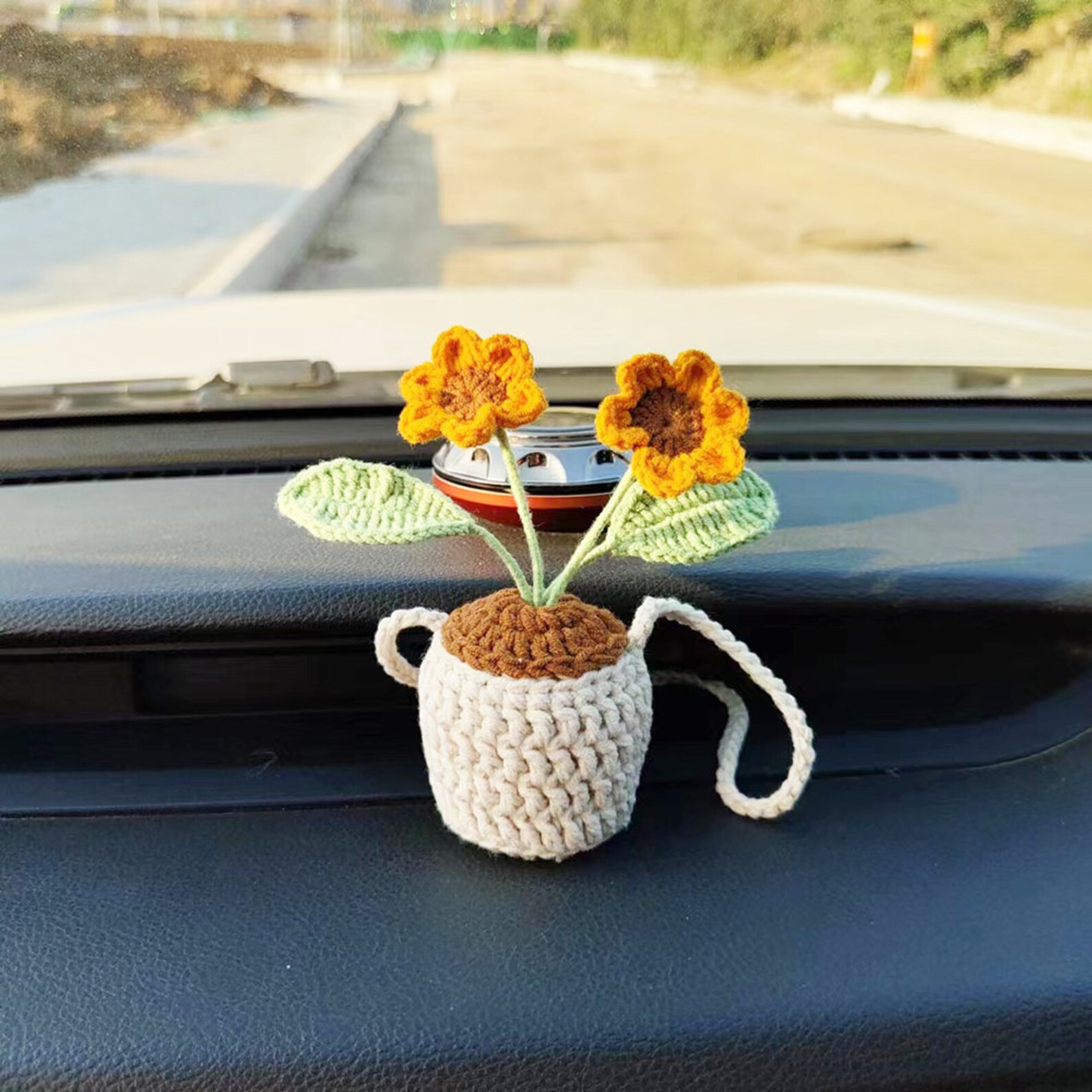Crochet Sunflowers Car Hanging Car Daisy Plantcute Flower - Etsy