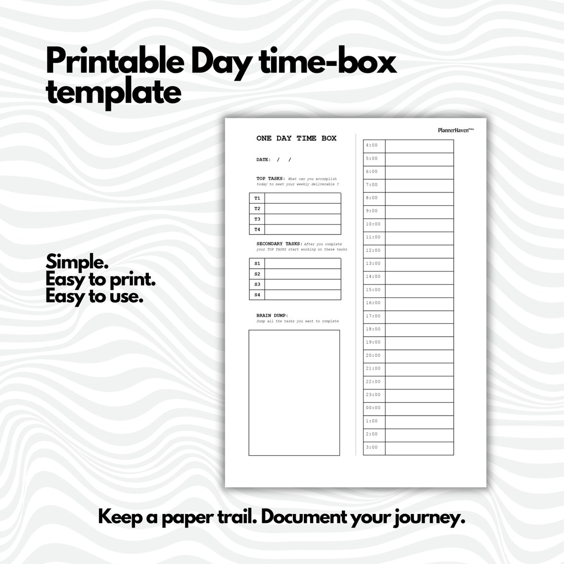 Daily Timebox Planner, High Quality PDF, Annotation App Friendly ...