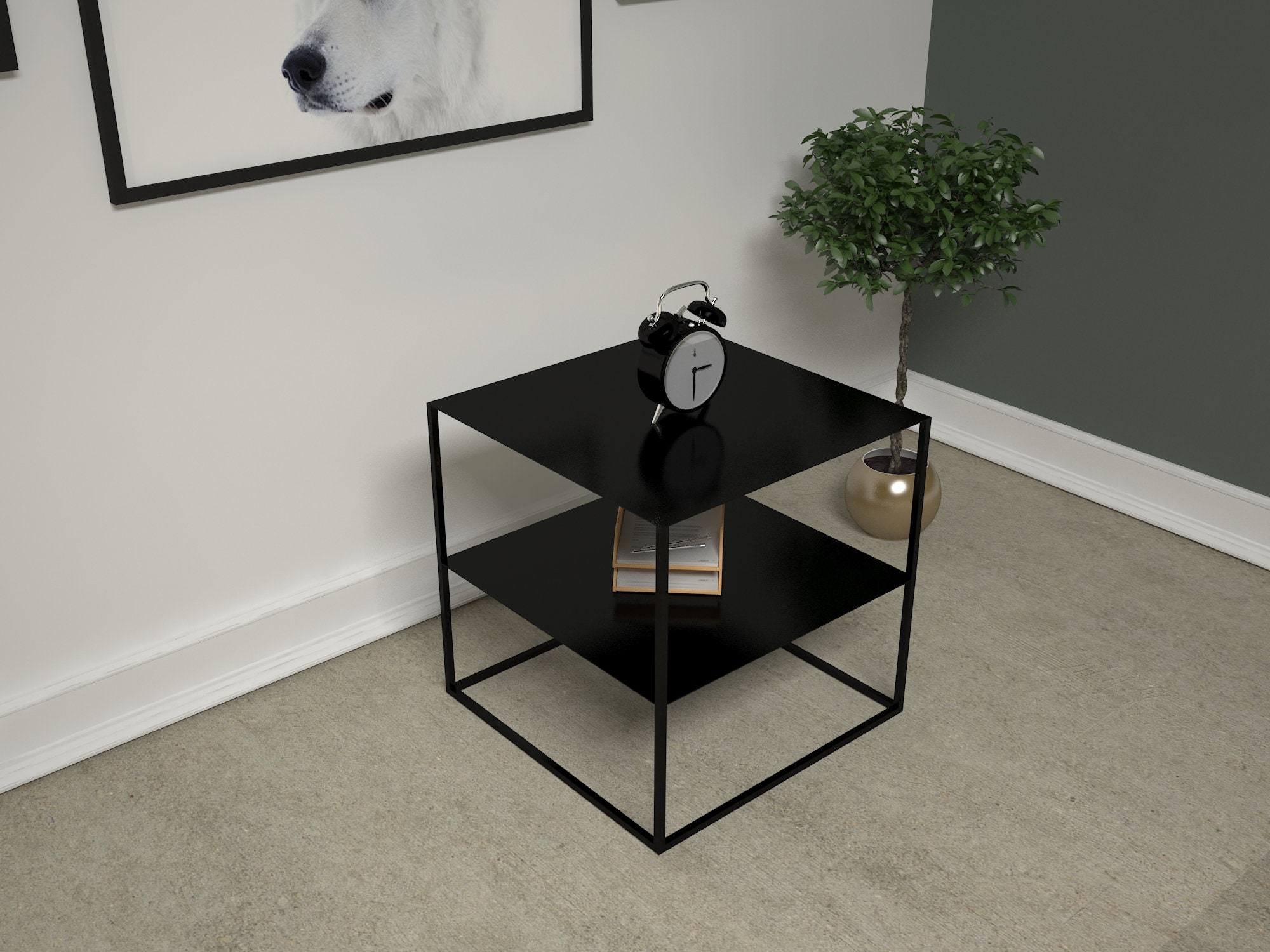 Black Metal Tablemodern Coffee Tablemetal Side Tablehome - Etsy