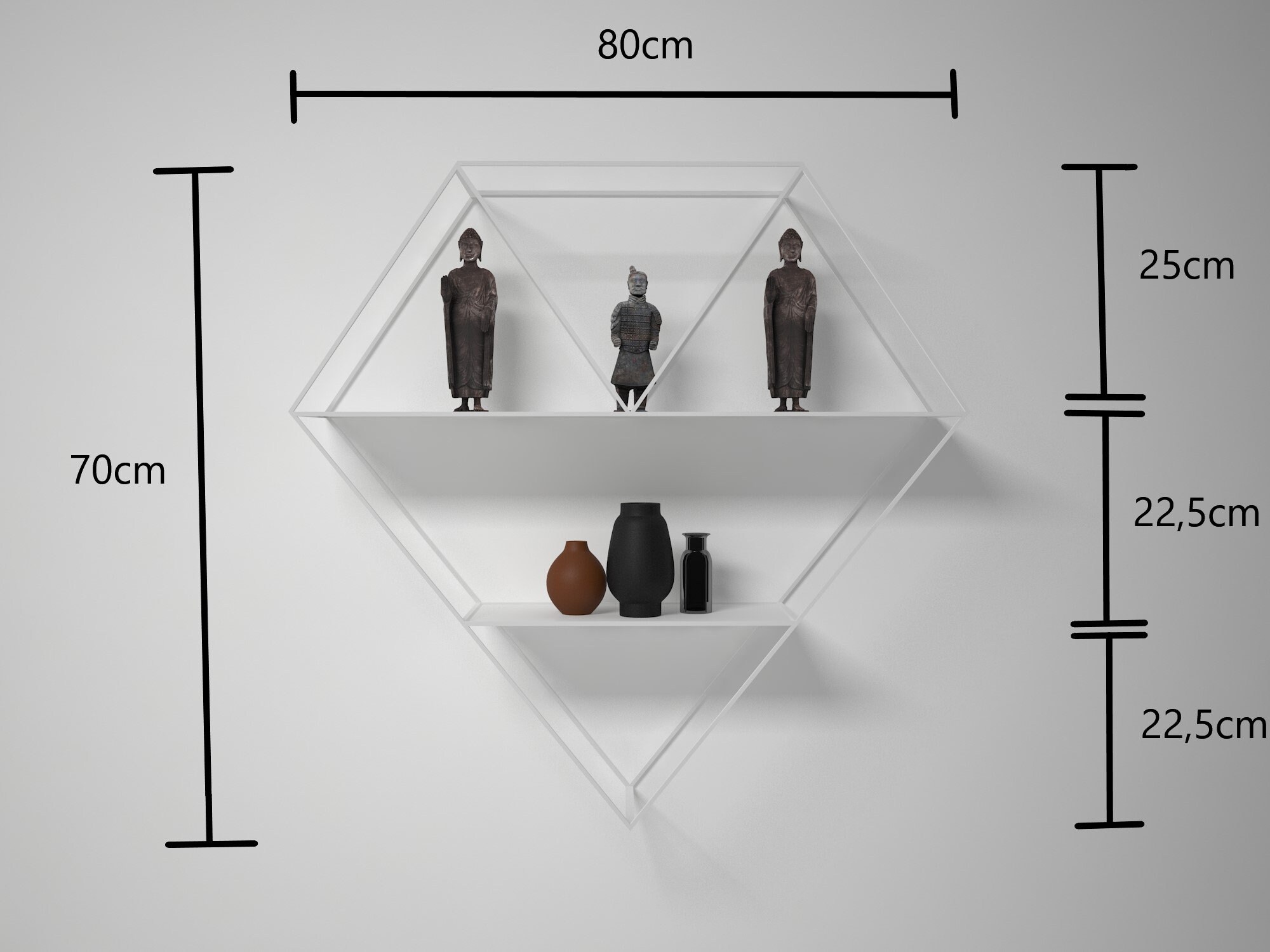 Diamond Wall Shelf,metal White Wall Shelf,large Decorative Shelf for ...