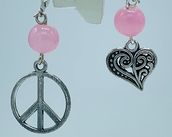 Peace Sign Lever Back Earrings - Etsy