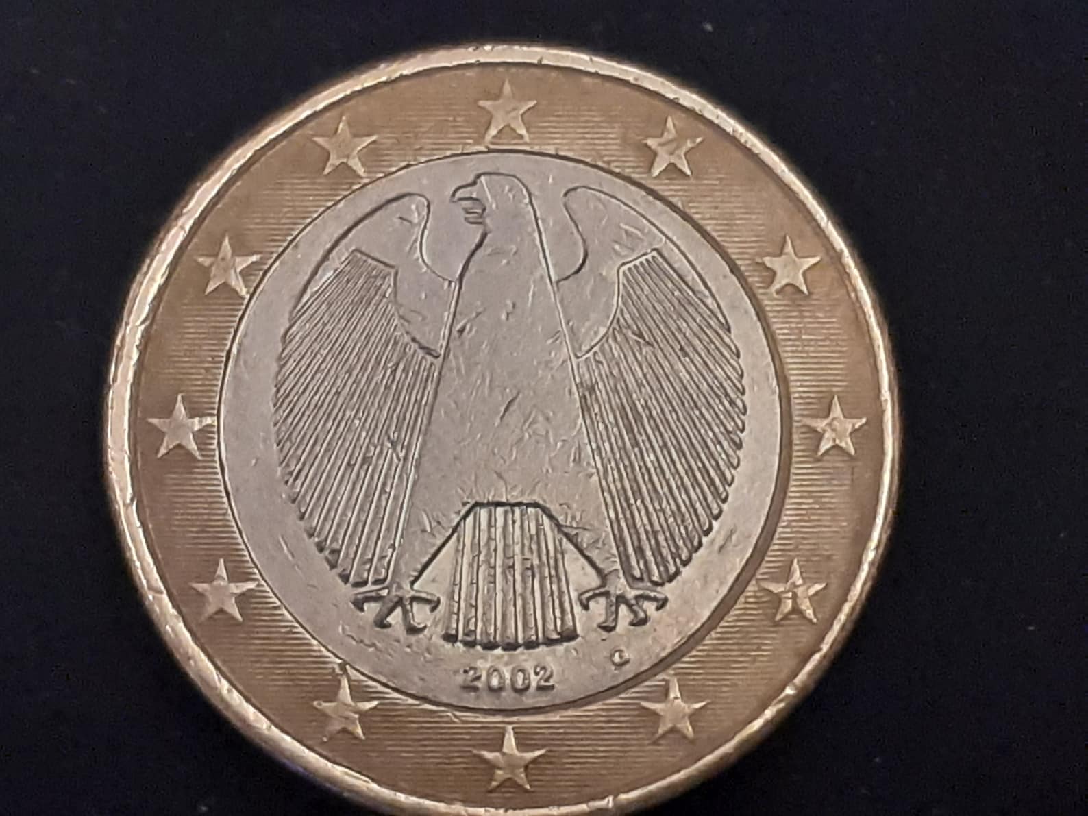 Very Rare Coin 1 Euro Germany 2002 Typing Error Crossbar Side Battery ...