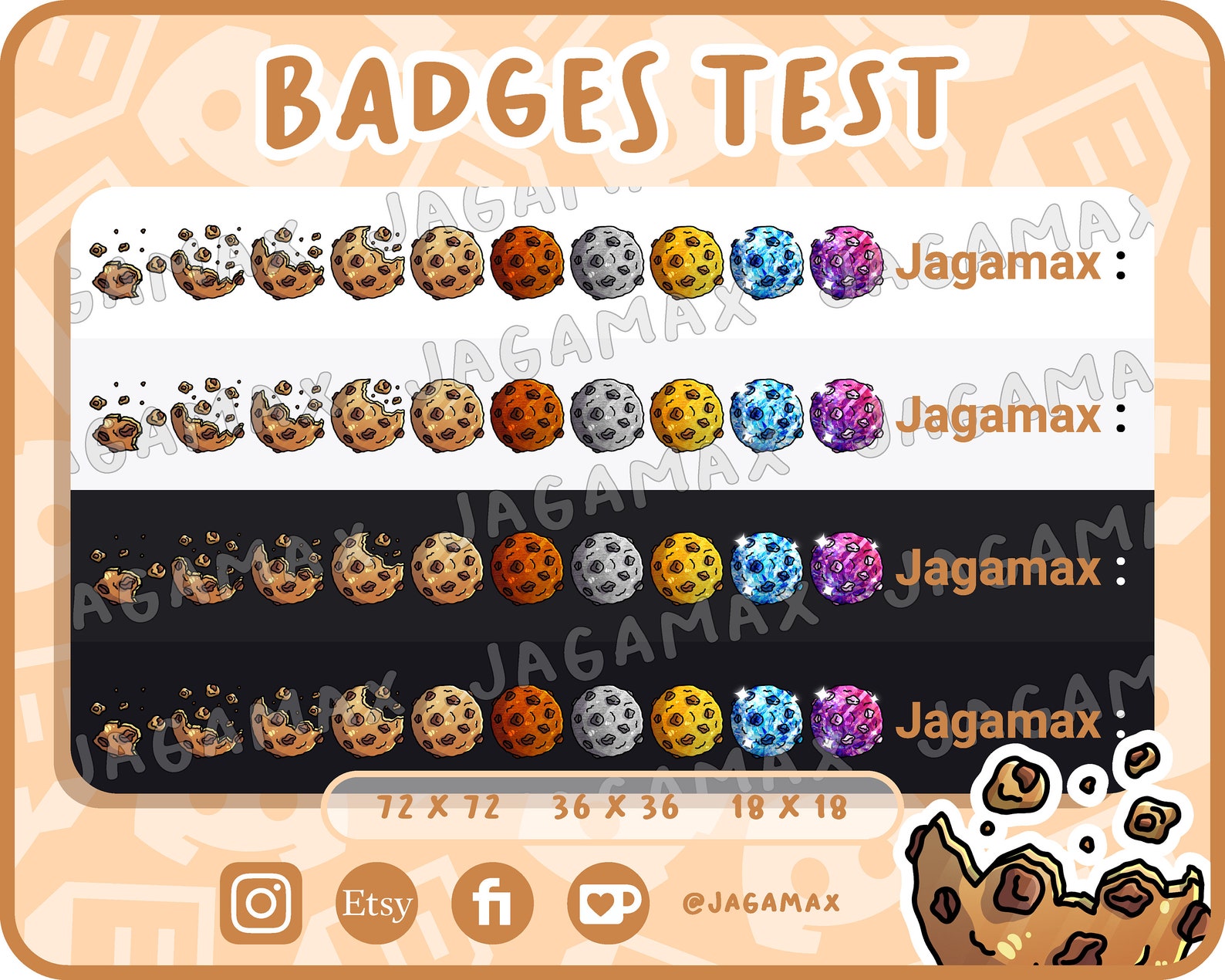 10x Twitch Sub / Bit Badges - Cute Kawaii Cookie / Biscuit / Butter ...