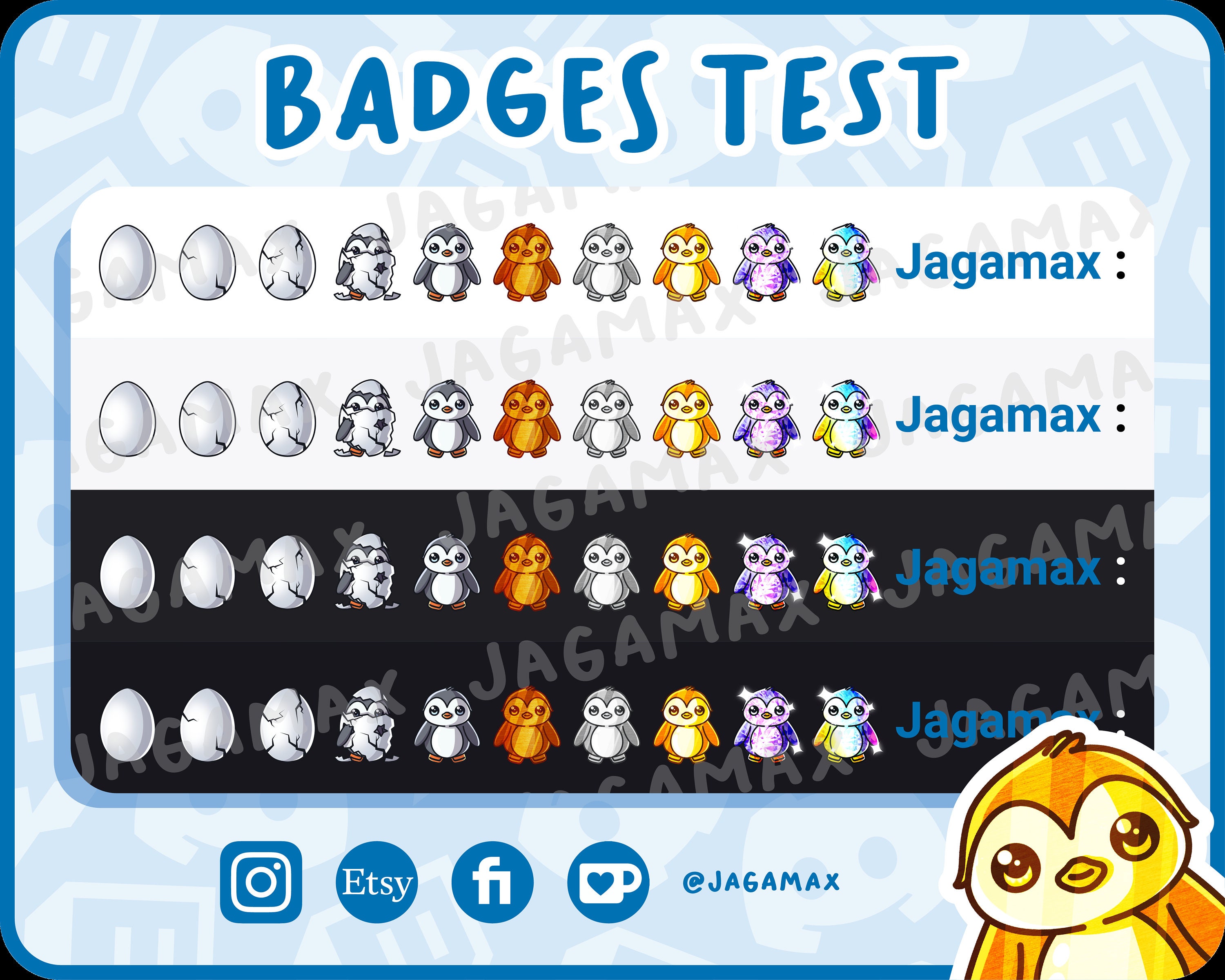 10x Twitch Sub / Bit Badges - Kawaii Cute Penguin / Penguin Egg / Baby Penguin / Sub Badges for ...