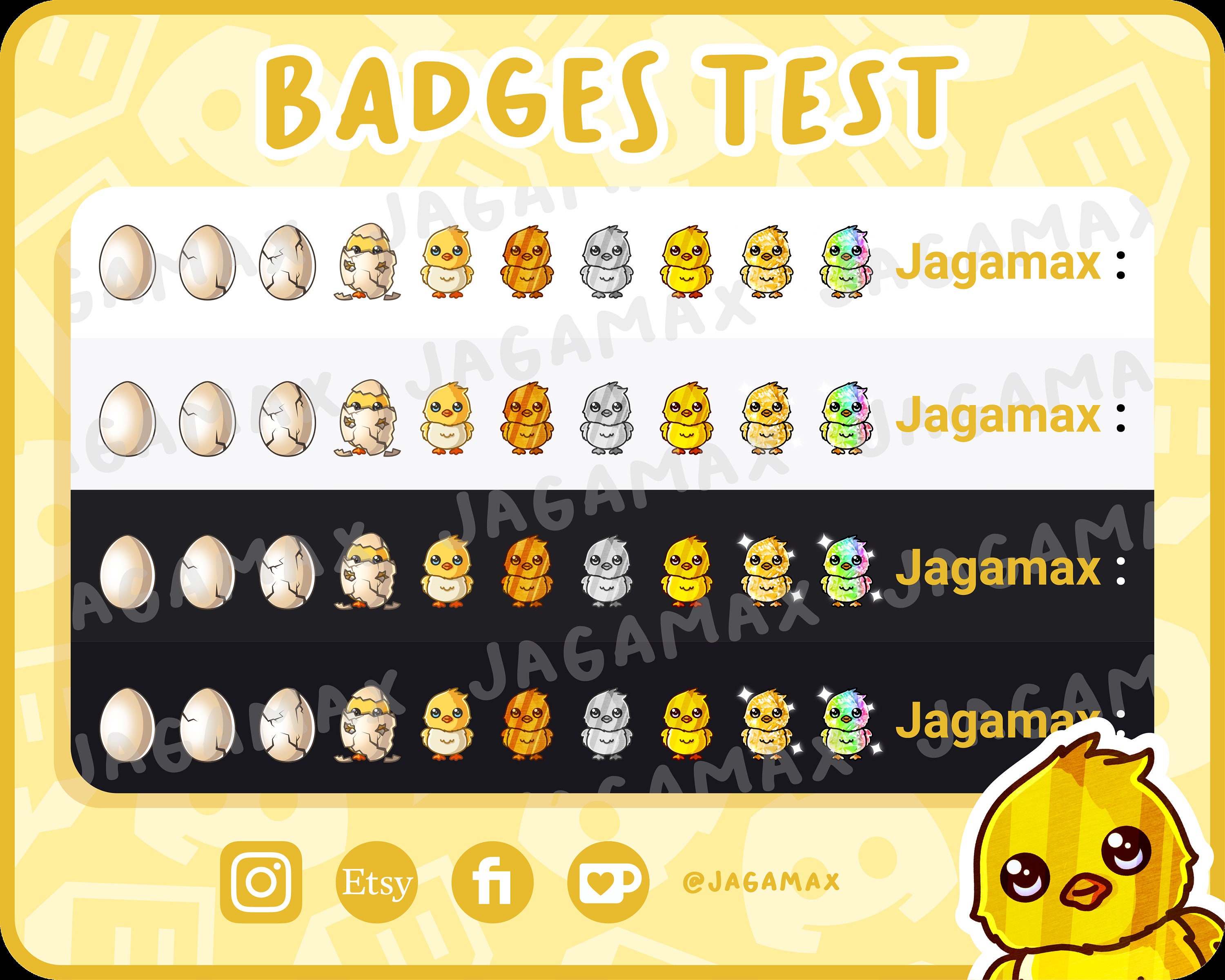 10x Twitch Sub / Bit Badges - Kawaii Cute Chick / Chicken Egg / Baby ...