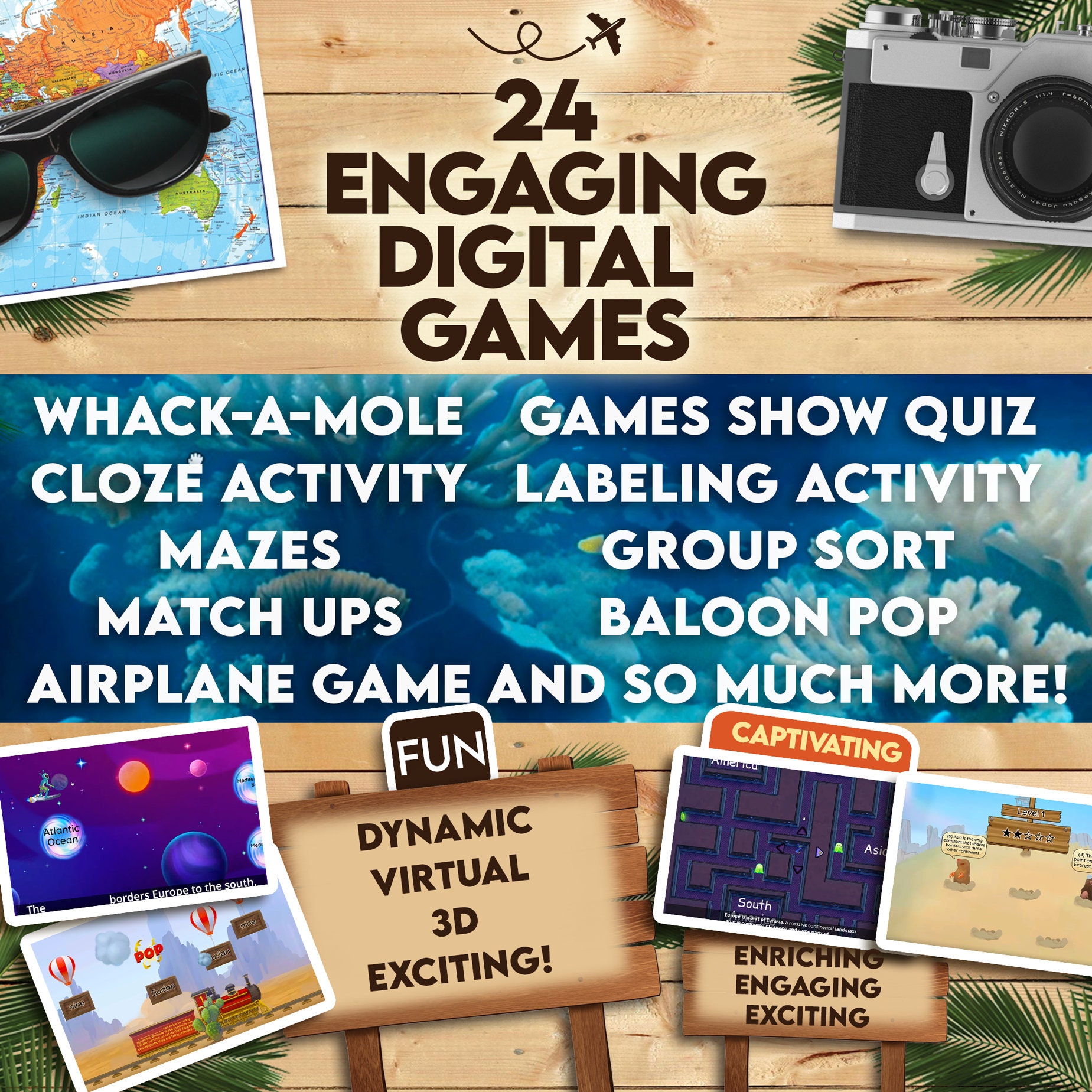 Continents and Oceans 360 VR Digital Escape Room/breakout - Etsy