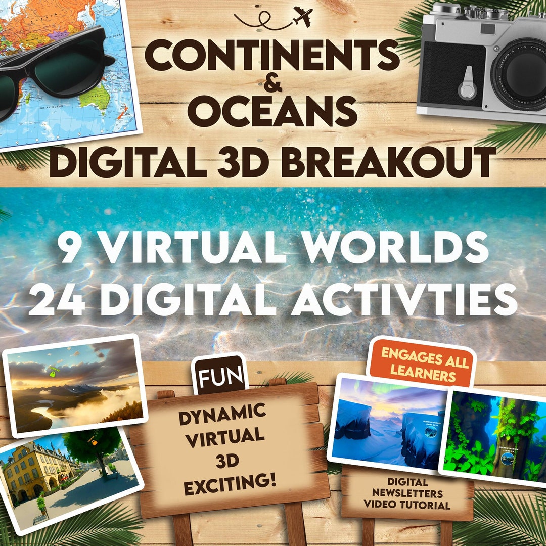 Continents and Oceans 360 VR Digital Escape Room/breakout - Etsy