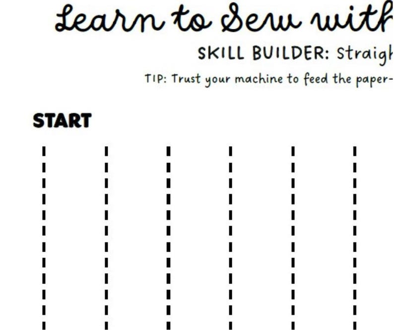 Learn to Sew Series - Straight Lines - Printable PDF Worksheet - Etsy