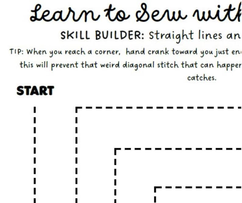 Learn to Sew Series - Straight Lines & Pivoting Corners - Printable PDF ...
