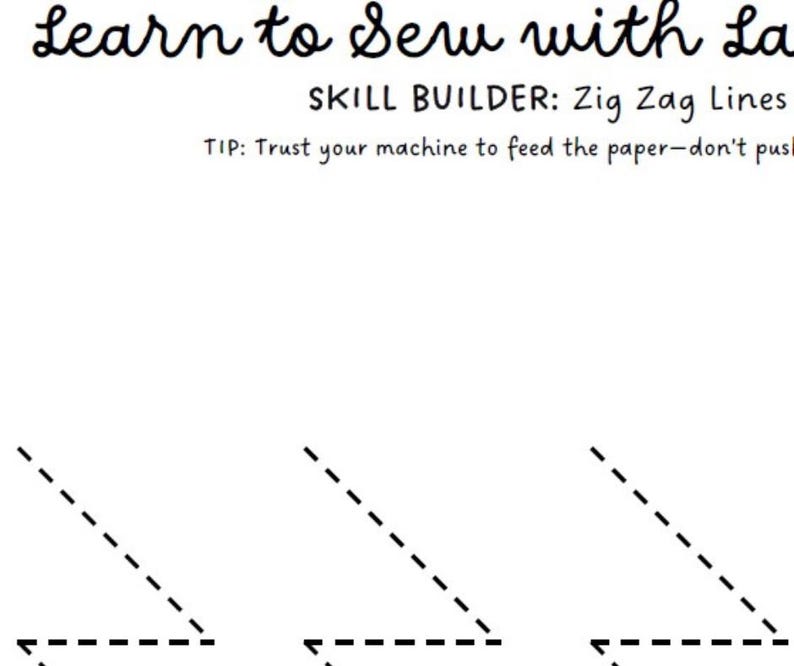 Learn to Sew Series - Zig Zag Lines - Printable PDF Worksheet - Etsy