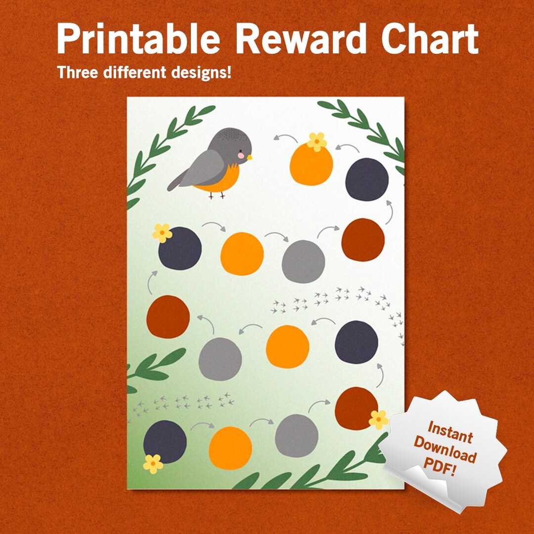 Bird Reward Chart for Kids, Printable, Instant Download, Forest Animal ...