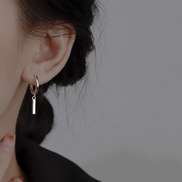 Men Vertical Bar Earrings - Etsy